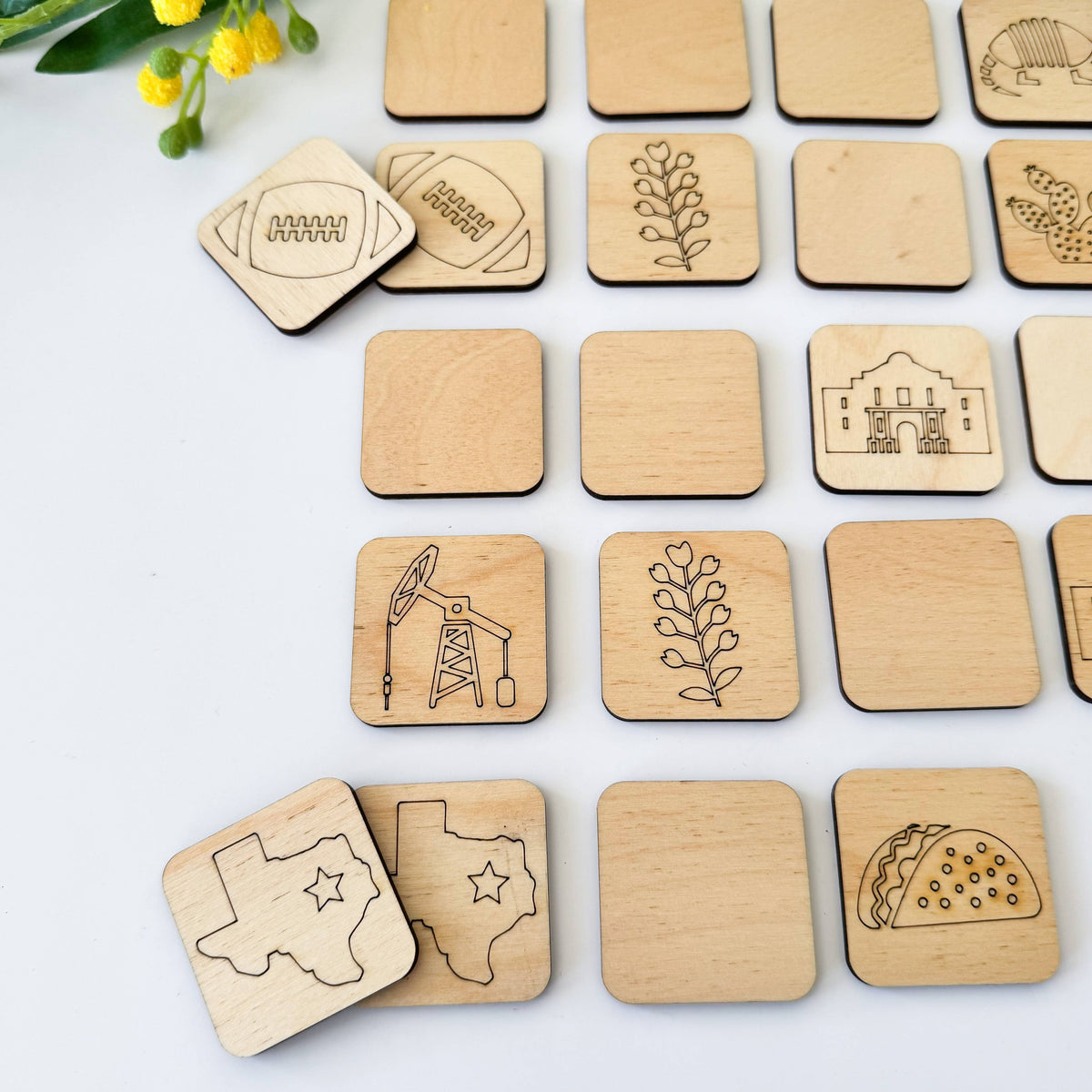 State Memory Matching Game - Wood Memory Game – WaskaVillage
