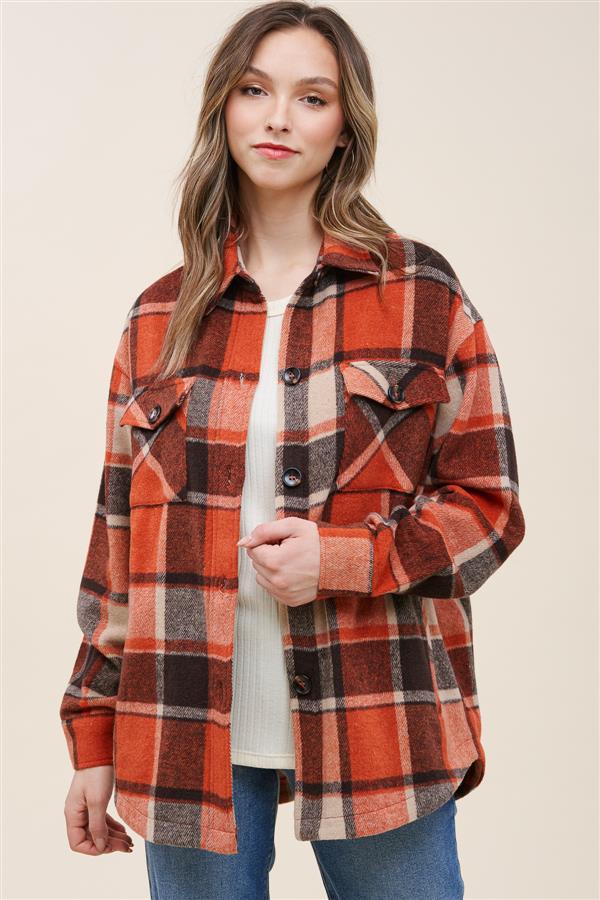 Double Chest Pockets Plaid Shacket – WaskaVillage